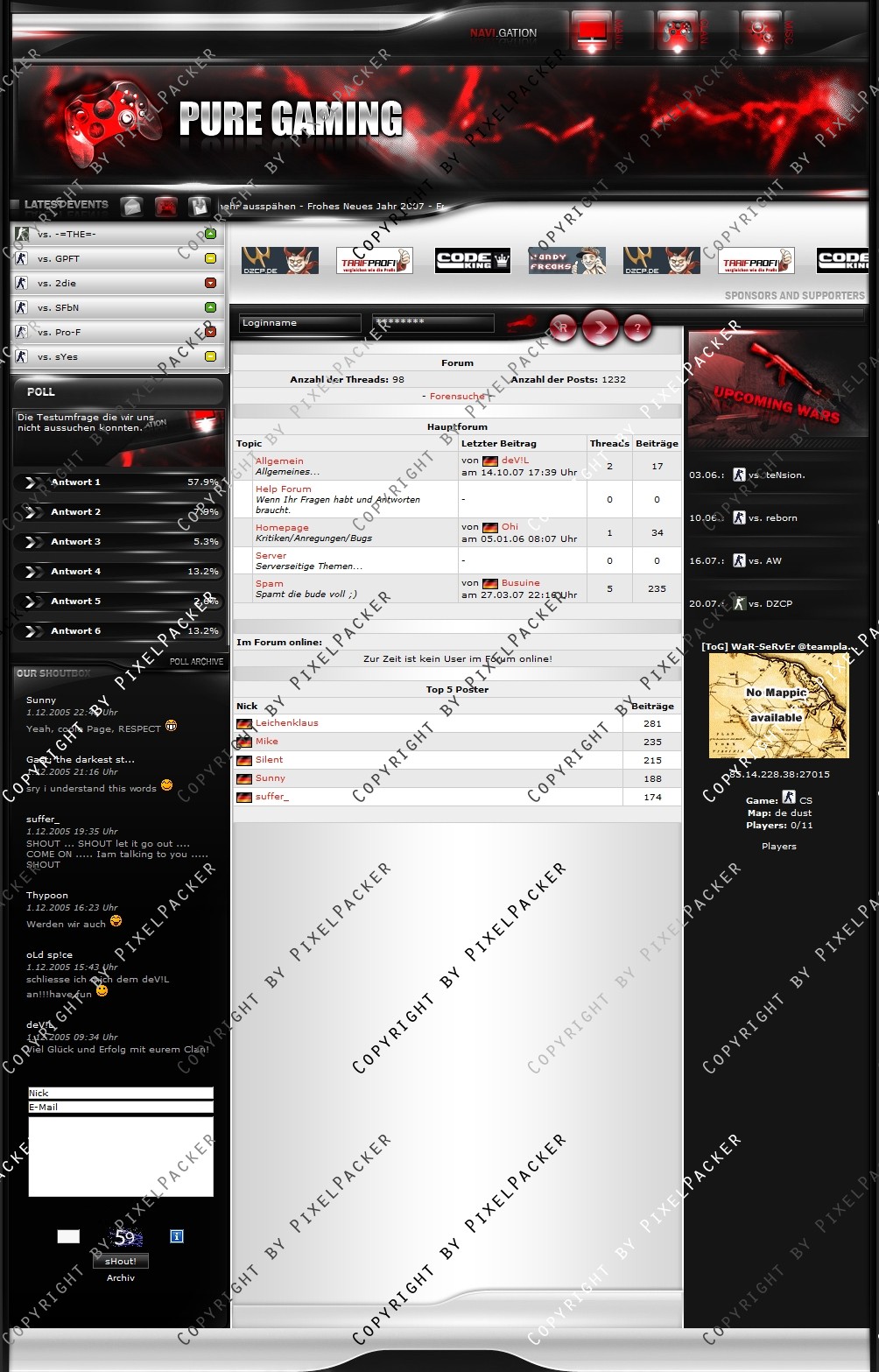 Pure Gaming - Templates - ClanDesigns