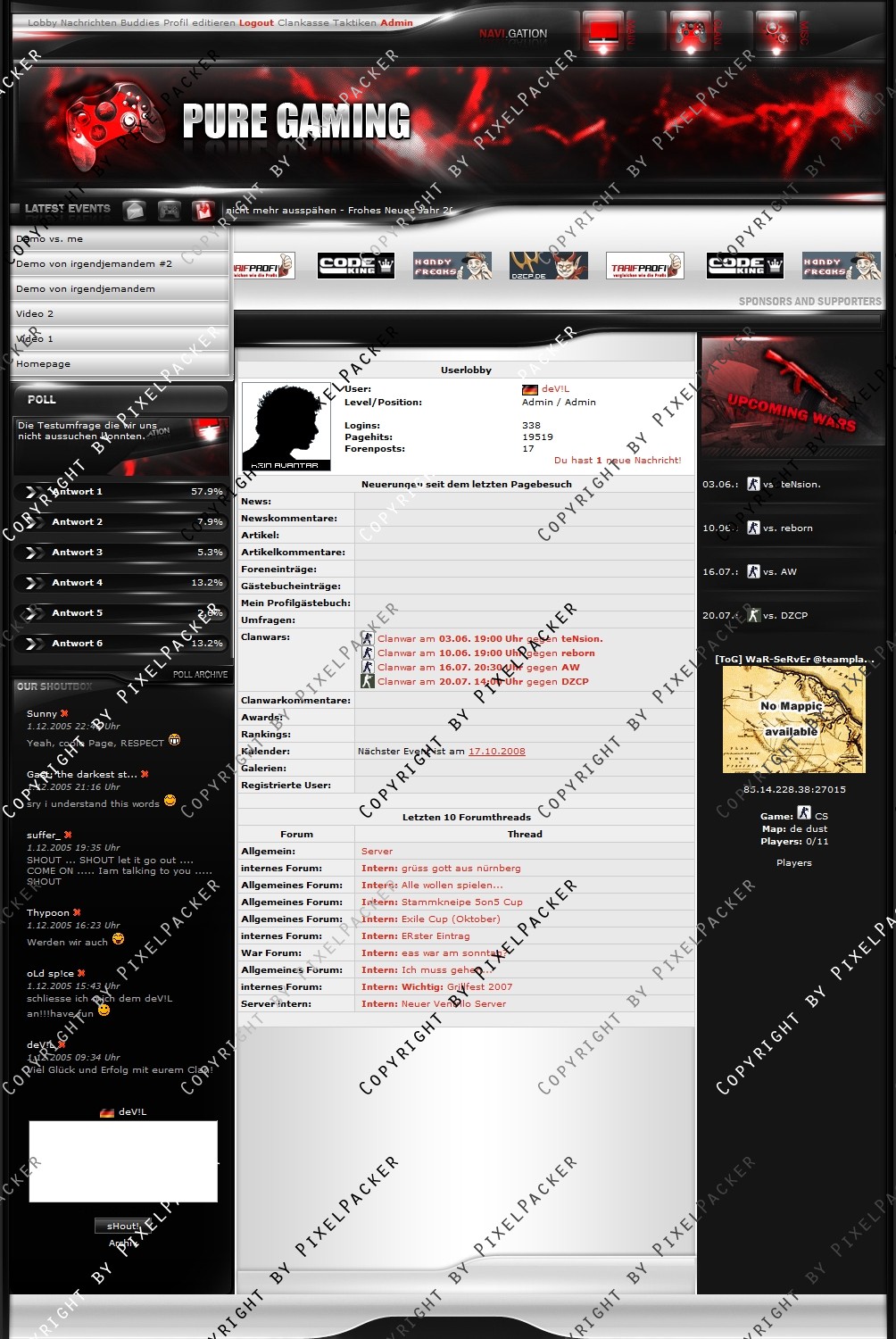 Pure Gaming - Templates - ClanDesigns
